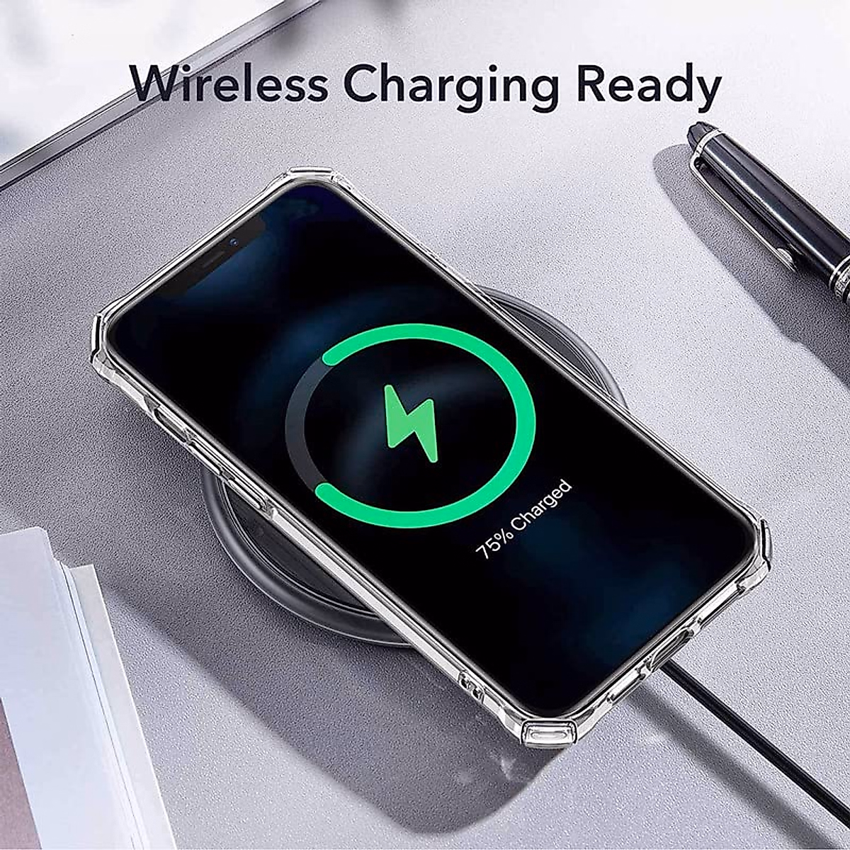 HGJTF Cover for Motorola ThinkPhone (6.6") with 2 X Tempered Glass Protective Film, 360° Cell Phone Metal Ring Holder, [Ultra-Thin Clear Soft TPU Shockproof Shell] Phone Case for Motorola ThinkPhone