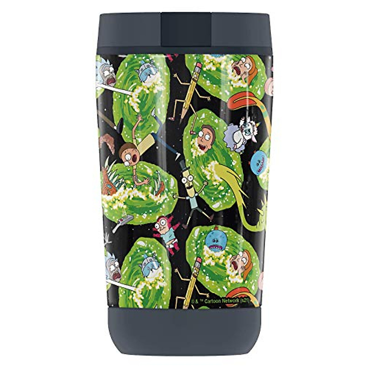 THERMOS Rick and Morty Portal Mayhem GUARDIAN COLLECTION Stainless Steel Travel Tumbler, Vacuum insulated & Double Wall, 12 oz.