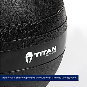 Titan Fitness Slam Spike Ball, Rubber Exercise Equipment, 55 lb. Gym Weight