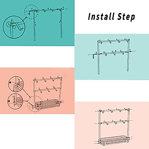 Fcclss Coffee Cup Holder for Countertop, 14 Hooks Coffee Mug Holder Organizer, Mug Tree Rack with Storage Basket, 2 Tier Coffee Mug Cup Holder Stand for Coffee Bar, Kitchen