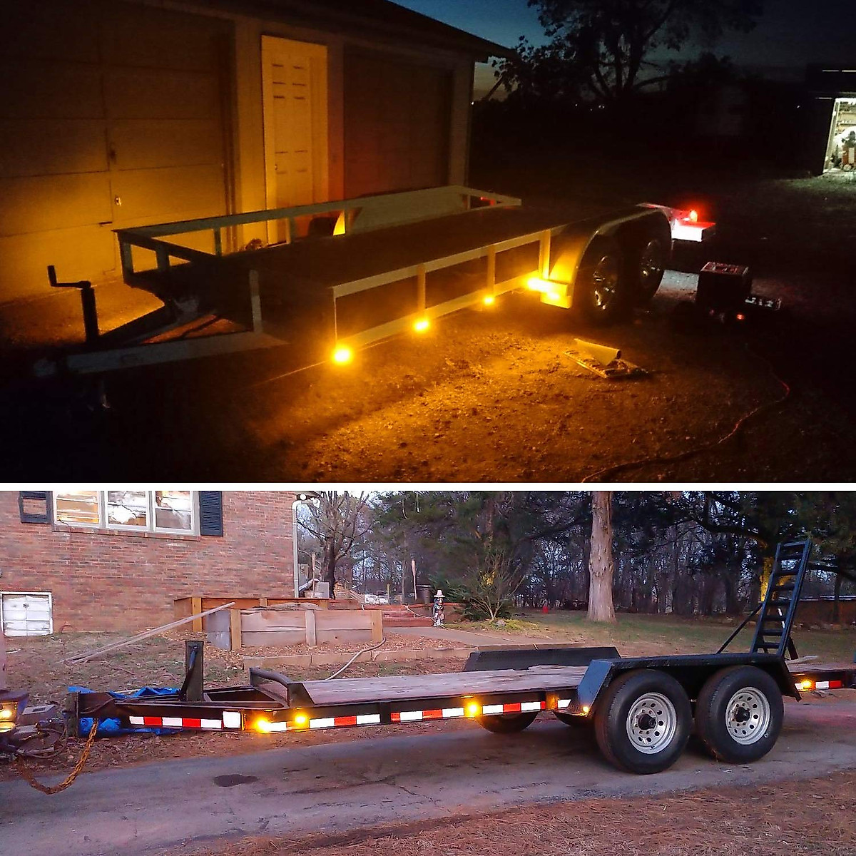 Nilight 10 PCS Amber Red 3.8 Inch 6 LED Side Marker Front Rear Indicator Clearance Lamp for 12V Truck Trailer RV Cab Boat Bus Lorry