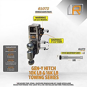 61072 | Hitch Lock (Fits: 2" & 2.5" Receiver - Class III, IV, V | Gen-Y Hitch - 10K LB & 16K LB Series)
