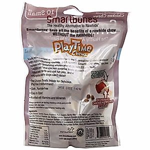 Smart Bones PlayTime Chews, Rawhide Free Dog Chews, Treats for Dogs Made With Real Chicken, 10 Count Small