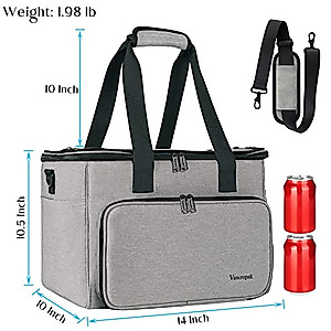 Crochet Organizer Bag, Large Yarn Knitting Bag for Knitting Project, Portable Crochet Storage Bag with Lid and Shoulder Strap, Tangle Free Yarn Tote for Crocheting Accessories, Gift for Wife Mom