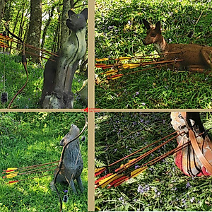 Linkboy Archery Carbon Arrows Hunting Target Arrows Wood Skin with Removable Tip for Compound Recurve Long Bows, Spine 300 400 450 500 600, Pack of 6/12PCS (SP300 32" 12PCS)