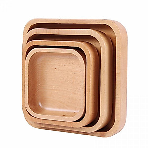 Sizikato Wooden Square Nut Bowl, 7-Inch Snack Bowl for Living Room