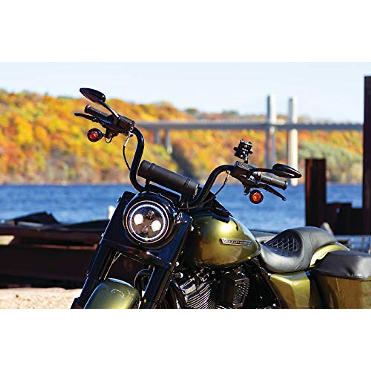 Kuryakyn 2720 MTX Road Thunder Weather Resistant Motorcycle Sound Bar Plus: 300 Watt Handlebar Mounted Audio Speakers with Bluetooth, USB Power Charger, Satin Black