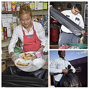 Aluf Plastics - RL-3036XH 20-30 Gallon Trash Can Liners (100 Count) - 30" x 36" - Thick 1.5 MIL Equivalent Black Trash Bags for Bathroom, Kitchen, Office, Industrial, Commercial, Recycling and More