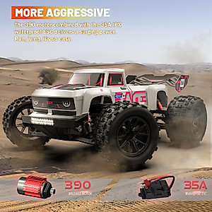 SupKonXi Remote Control Car S911, High Performance 1:16 2.4Ghz Remote Control Truck, 40KPH High-Speed RC Cars Waterproof All Terrains 4WD Off-Road RC Truck Crawler with 2 Rechargeable Batteries