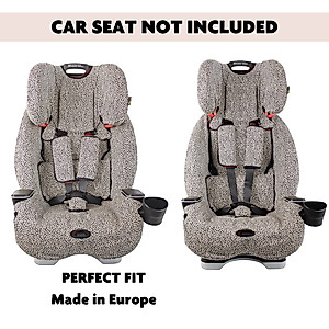 UKJE Protective Car Seat Cover - Compatible with Graco Slimfit 3-in-1 Convertible Car Seat, Slim Fit Car Seat, Car Seat Liner, Car Seat Protector, Convertible & Comfortable Seat Cotton Cover - Leopard