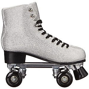 YOKI Women's Classic High-top Rink Roller Skates for Beginners Indoor/Outdoor use Bling Size 9