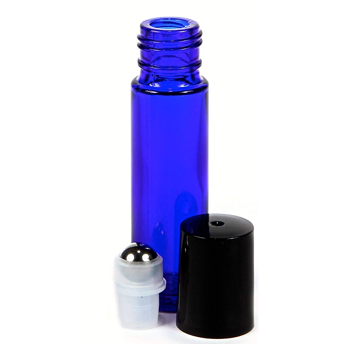 Onwon 6 Pcs Glass Stainless Steel Roller Bottles Cobalt Blue Dropper Included Re-usable 10ml Roll-ons Perfect For Essential Oils, Perfume Oils, Or Other Liquids