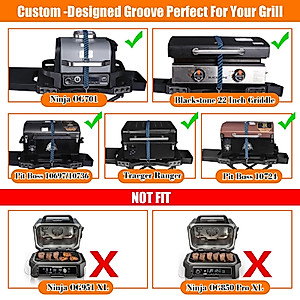 GRILL FORCE Portable Grill Cart for Ninja OG701 OG751, Collapsible Outdoor Grill Stand for Ninja Woodfire Grill, Fits Ninja OG700 Series, Traeger Ranger,Pit Boss 10697/10724 and 22" Blackstone Griddle