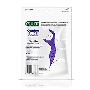 GUM - 887DD Comfort Slide Flossers for Tight Spaces, Fresh Mint, Dental Floss Picks, 90 Count (Pack of 6)