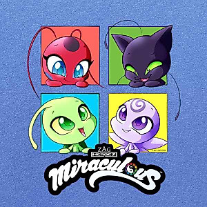 Pop Threads Miraculous Ladybug Kwami Merch Tshirt Tee T Shirt Unisex Men Women Girl Boy Heather Royal Blue M