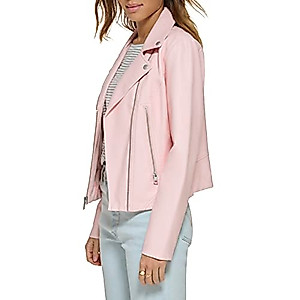 Levi's Women's Faux Leather Asymmetrical Moto Jacket, Rose Quartz, X-Large