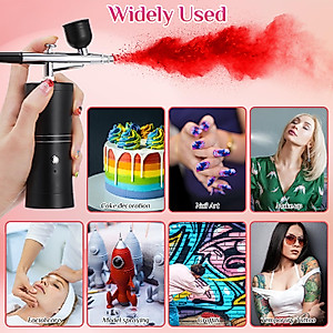 3 Modes Airbrush Kit with Compressor, 900 mAh Airbrush Set with 0.3mm Tip, Rechargeable Handheld Airbrush Compressor Gun Cleaner for Makeup, Painting, Nail, Cake Decor