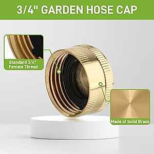 Carbbia 12PCS 3/4" Garden Hose Cap Garden Hose Connector Brass Cap with Washer Female Fitting Cap