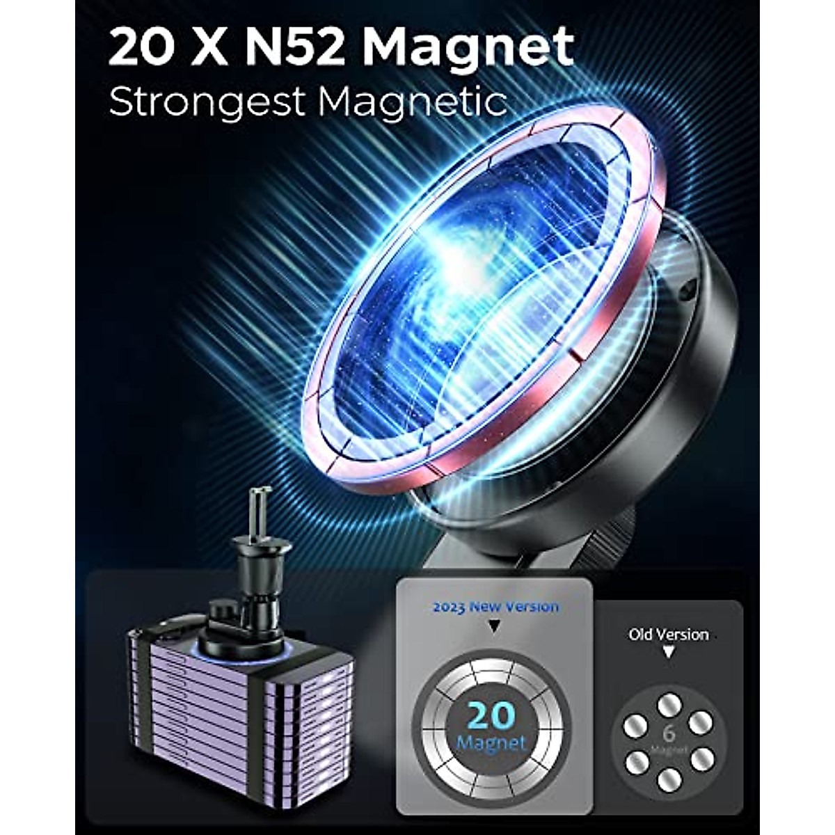 Car Magnetic Phone Mount for Magsafe: Holdersafe Magnetic Car Phone Holder [Easily Install] with 20 Powerful Magnet for Car Air Vent Compatible iPhone 14 13 12 Pro Plus Max Mini MagSafe Case