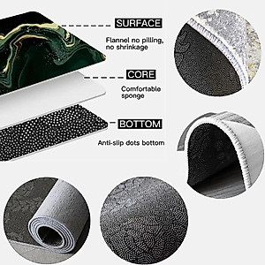 Modern Abstract Black Gold Marble Texture Area Rugs, Light Luxury Black and White Gold-Plated Indoor Non-Slip Kids Rugs, for Living Room Bedroom Kitchen Entryway Floor Mat-5x6ft