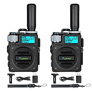 Wurui TXQ G6 Global-ptt 4G POC walkie Talkie for Adults Long Range intercom 1000 Miles Distance Network Two Way Radio (2blackwithCard)