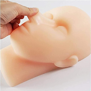 Practice Training Head Injection Model, Training Silicone Human Face Wearable Simulated Human Skin Training Pad for Micro-Plastic Teaching, Practice Training to Medical Student, Doctor, Esthetician