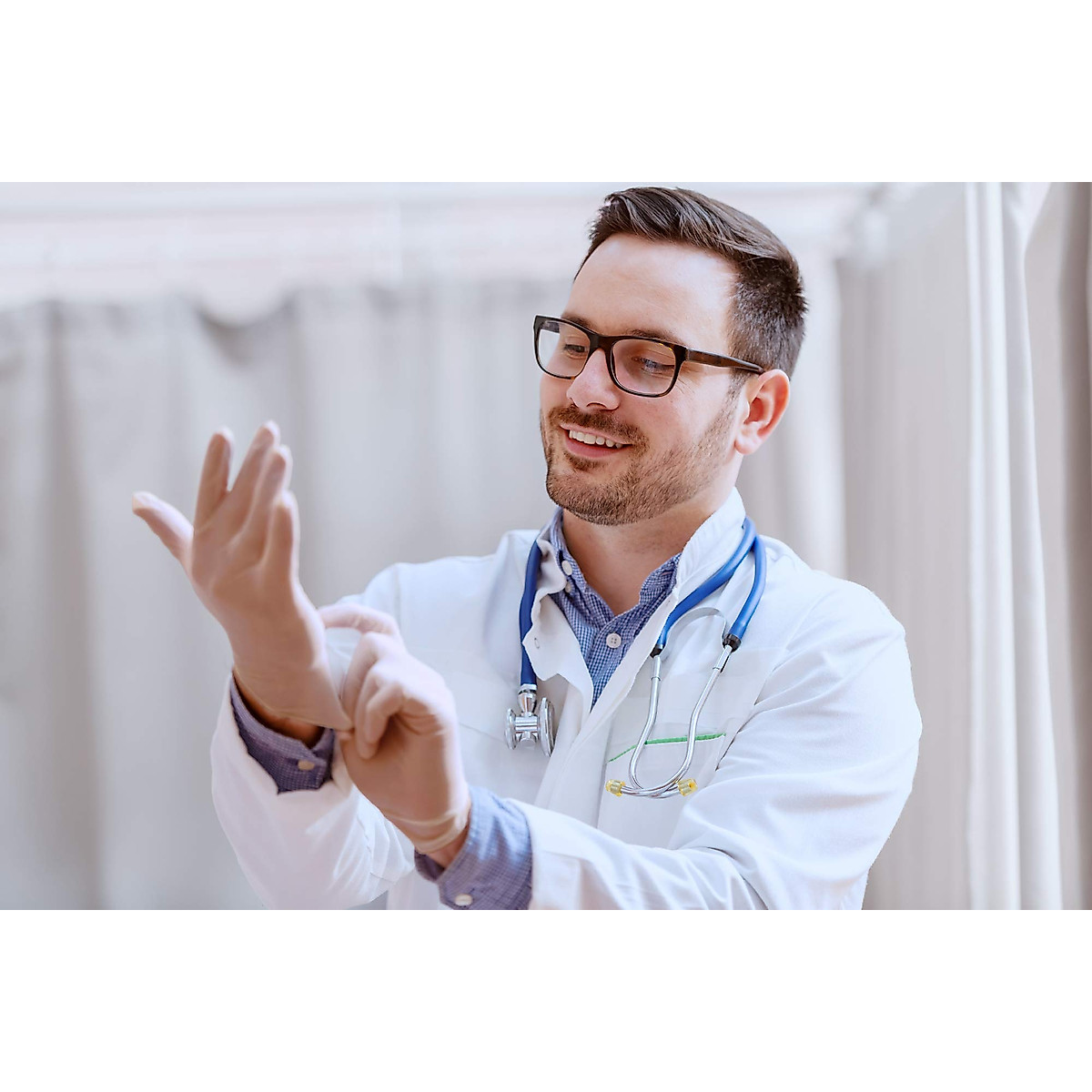 Care Plus Disposable Vinyl Gloves Large Size | Heavy Duty | Non Sterile | Powder Free | Latex Free Rubber | 100 Count Box |food Safe