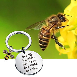 CYTING Bumble Bee Keychain Bee Humble Bee True Bee Wild Bee You Inspirational Keychain Bee Jewelry Motivational Gift (Bee Humble True Wild You)
