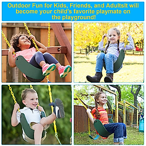 AGPTEK EVA Soft Plastic Swing Set, Seat with 66 Inch Heavy-Duty Rust-Resistant Chains, Suitable for Kids and Adults up to 250 lbs for Outdoors, Playground, Jungle & Gym