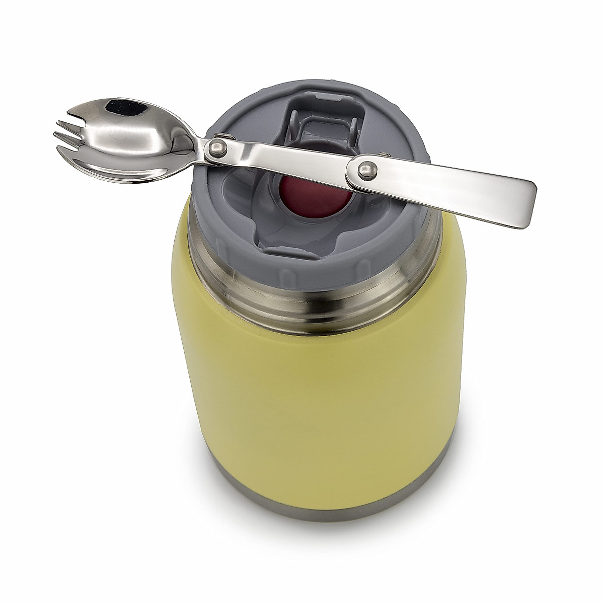 HIGH SIERRA, 24 oz Food Thermos with Spoon, Double Wall Insulation, 18/8 Stainless Steel, Keeps Warm for Up To 12 Hours, Leakproof Lid Doubles Up as a Serving Bowl, Wide Mouth for Easy Cleaning