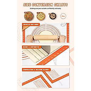 MMmat Silicone Pastry Mat, Extra Large Non-slip Silicone Baking Mat with Measurements, Counter Mat, Dough Rolling Mat, Fondant and Pie Crust Mat, (36 x 24 IN) 36'' By 24''