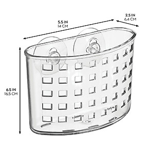 iDesign Durable Organizer Bath Suction, Small, Clear