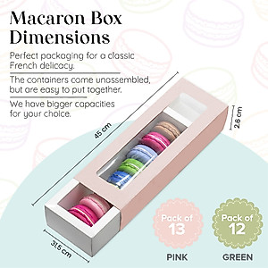 25 Pack of Maccaroon Boxes , Boxes for Macarons with Clear Window, Macaron Gift Box 6 , Light Pink and Light Green Macaroon Box for Cookie Giving Occaisions.