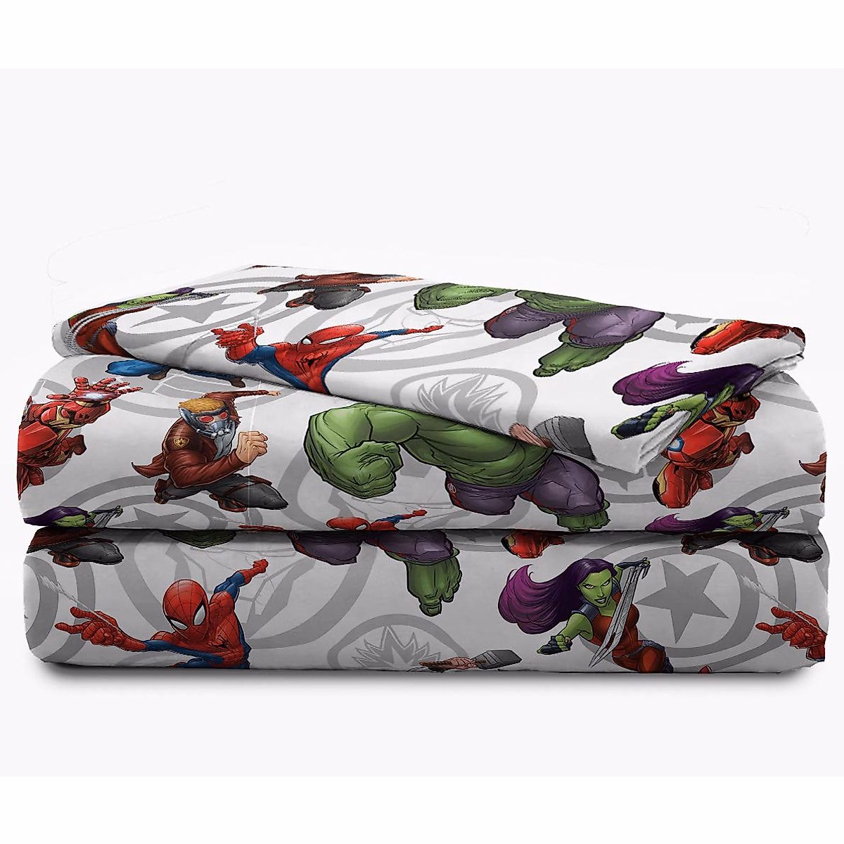 Jay Franco Marvel Avengers Marvel Team Twin Sheet Set - Super Soft and Cozy Kid’s Bedding - Fade Resistant Polyester Microfiber Sheets (Official Marvel Product)