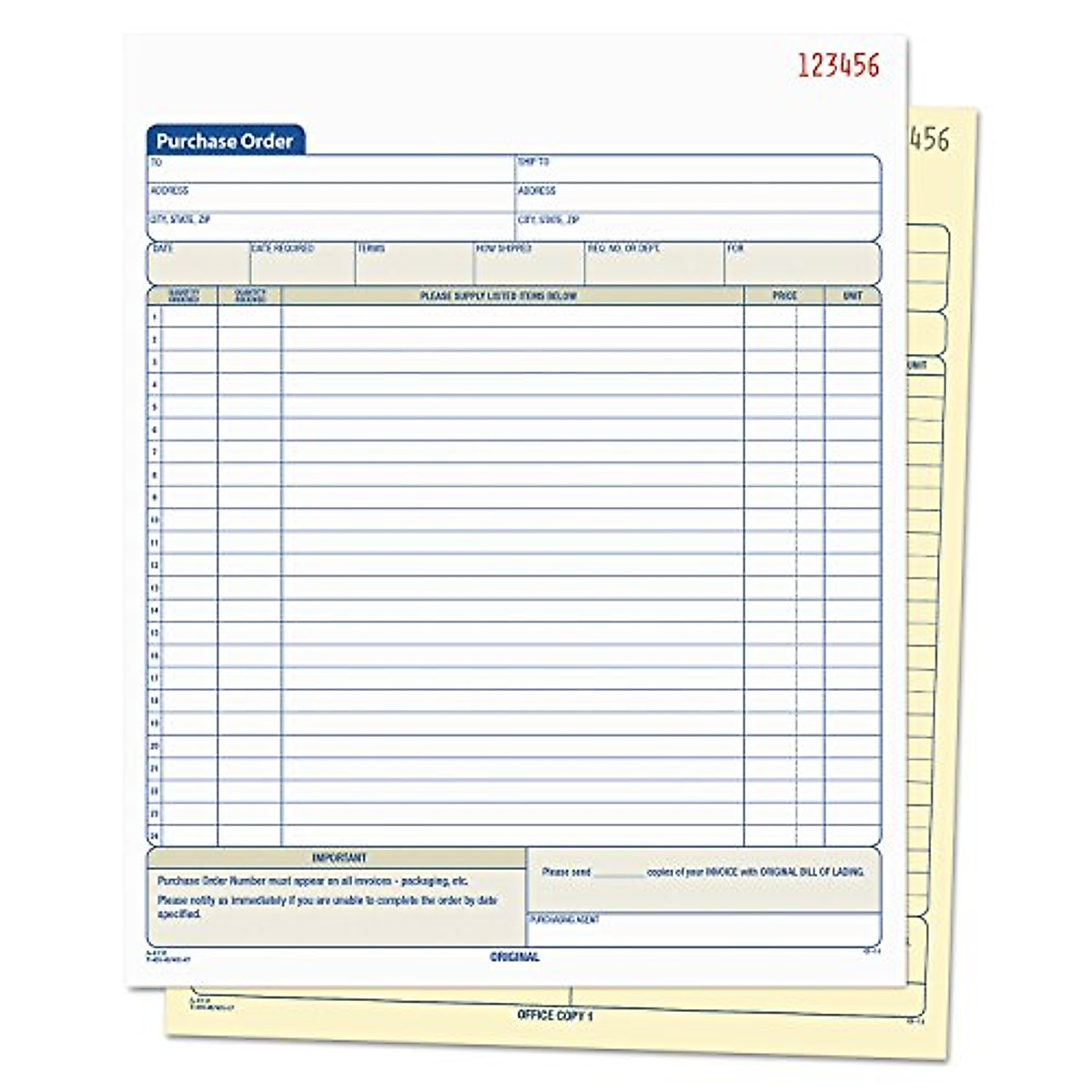 TOPS Purchase Order Book, 2-Part, Carbonless, 8-3/8 x 10-3/16 Inches, 50 Sets per Book (46146)