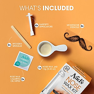 Nad's Nose Wax Kit for Men & Women - Waxing Kit for Quick & Easy Nose Hair Removal, 12g / 0.42oz