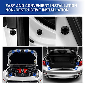 Dewkou 20 PCS Car Door Shock Absorber, Anti Shock Car Door Pads, Door Side Anti-Collision Protection Sticker, Universal Soundproof Crash Pad, Car Door Protection Sticker (Black)