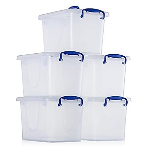 SHSYCER Storage Bin-5Pack,6.5L/6qt Plastic Storage Bins with Lids,50% Thicker Than Other Storage Containers with Lid,Clear Storage Latch Box,Storage Organizing Container with Latching Handle and Lids