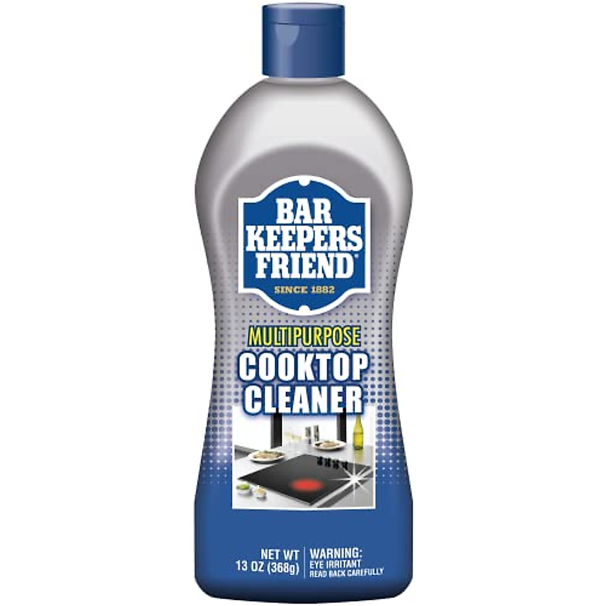 BAR KEEPERS FRIEND Multipurpose Cooktop Cleaner (13 oz) - Liquid Stovetop Cleanser - Safe for Use on Glass Ceramic Cooking Surfaces, Copper, Brass, Chrome, and Stainless Steel and Porcelain Sinks']