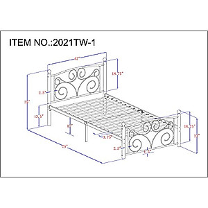 Homelegance Pallina Metal Platform Bed, Twin, White