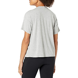 Juicy Couture Women's Varsity Crop Short Sleeve T-Shirt, Light Grey Heather/Knockout, Large