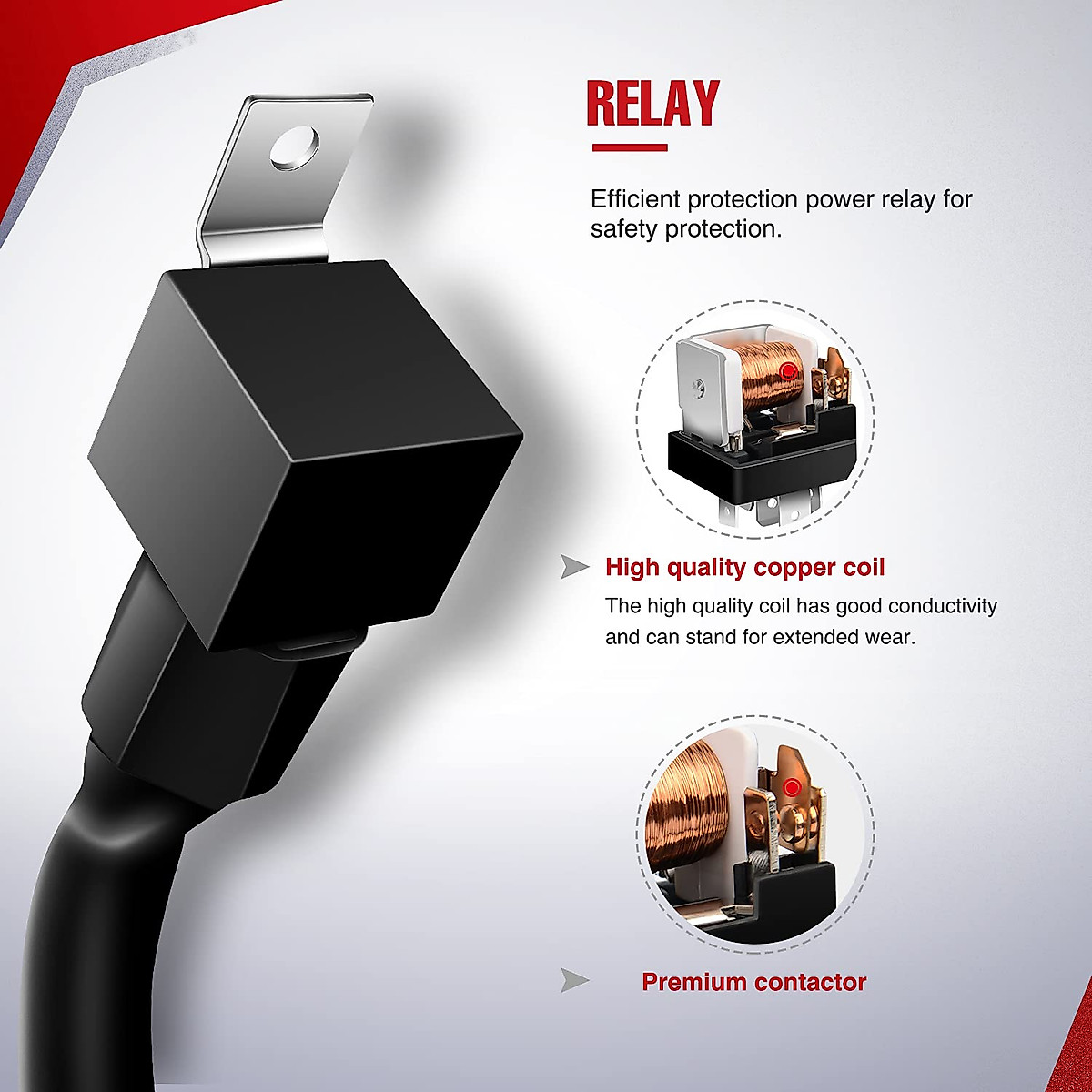 Nilight - NI -WA 06 LED Light Bar Wiring Harness Kit - 2 Leads 12V On Off Switch Power Relay Blade Fuse for Off Road Lights Work Light, 2 Years Warranty,Black