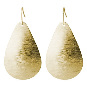 SPUNKYsoul Brushed Gold and Silver Teardrop Earring (Gold)