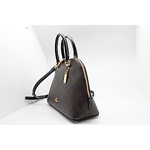 Coach Katy Satchel In Signature Canvas (IM/Brown Black)
