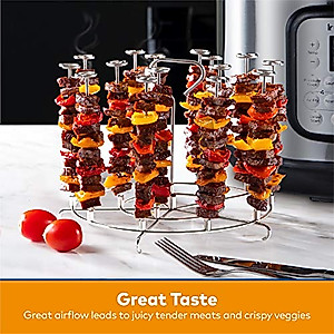 Goldlion Skewer Stand Compatible with Instant Pot 8 Quart Air Fryer and Ninja Foodi 8 Quart Accessories for Kabobs