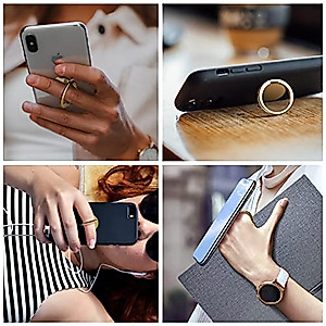 MAXBUS Cell Phone Ring Holder Stand,360 Degree Rotation Finger Ring Kickstand with Polished Metal Phone Grip for Magnetic Car Mount , Compatible with All Smartphones ,Smartphone Accessories(Gold)