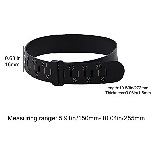 Ring Size 1-17 US Size Ring Size Measuring Tool with Magnifier Bracelet Size Measuring Tool for Men and Women (Black Size Gold Scale)