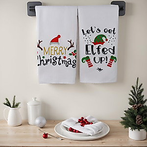 Jpayxese Christmas Kitchen Towels Dish Towels Set - Christmas Hand Towels for Bathroom, Farmhouse Christmas Decorations for Kitchen Home Xmas Holiday Housewarming Gifts for Dad Mom Family