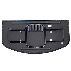 Soozier Poker Table Foldable, 72" Blackjack Table for 7 Players with Chip & Cup Holder, Blue Felt