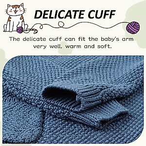 Peecabe Toddler Baby Girl Boy Cable Knit Sweater Cotton Infant Pullover Crewneck Long Sleeve Sweatshirt Fall Winter (Haze Blue, 6M)